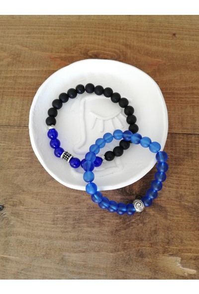 Kuzey Işıkları 2 Li Doğal Taş Erkek Bileklik Seti