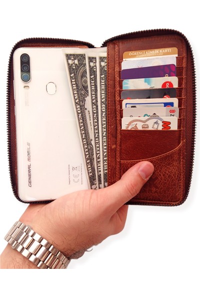 Prophecy Telefon Bölmeli Unisex Hakiki Deri Cüzdan Prophecy Telefon Bölmeli Unisex Hakiki Deri Cüzdan