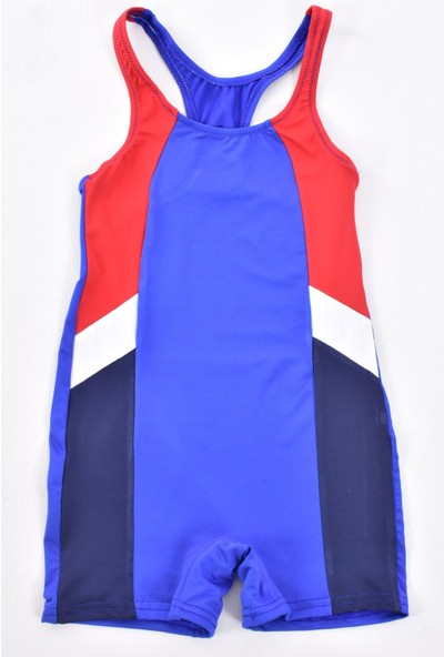 Pemilo Kız Çocuk 304-1 Şortlu Likralı Yüzücü Mayo Mavi