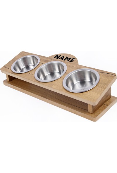 MH Ahşap Kedi Mama Kabı Standı Üçlü 3'lü Kedi Köpek Su Kabı MH Ahşap Kedi Mama Kabı Standı Üçlü 3'lü Kedi Köpek Su Kabı
