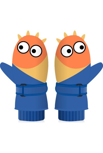 Golovejoy Çocuk Desenli Kayak Eldiveni - Mavi (Yurt Dışından)