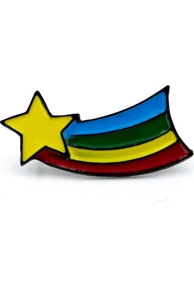 Solfera Gökkuşağı Yıldız Çanta Süsü Metal Broş Pin Rozet RZ032 Solfera Gökkuşağı Yıldız Çanta Süsü Metal Broş Pin Rozet RZ032