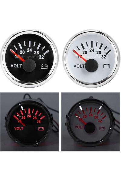 Ecms Tekne Voltmetre Göstergesi 24V 32 Bar