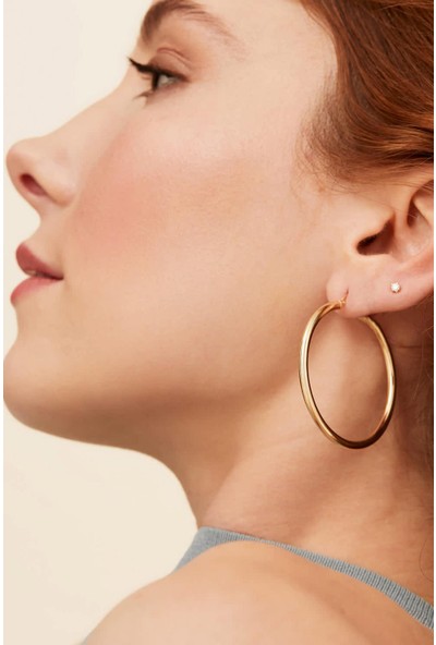 New Obsessions Halka Küpe Altın 4 cm