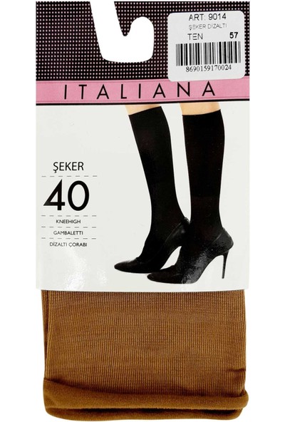 Italiana Kadın Diz Altı Çorap Şeker 40 Den (12 Adet)