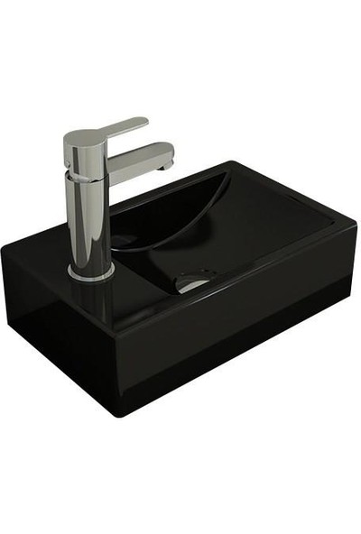 Bocchi Lavabo Milano Dar Sol 37 cm Parlak Siyah 1418-005-0126