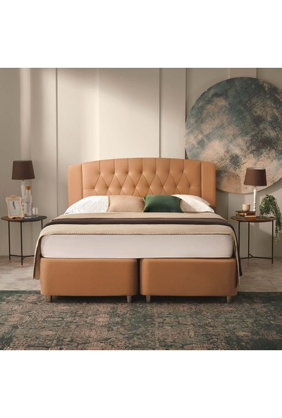 Yataş Bedding Siesta Başlık Bliss Baza Set 120 x 200 cm - Sütlü Kahve