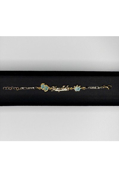 Vera Hediye Maşallah Bebek Bileklik - Künye Bebek Hediyelik Mavi