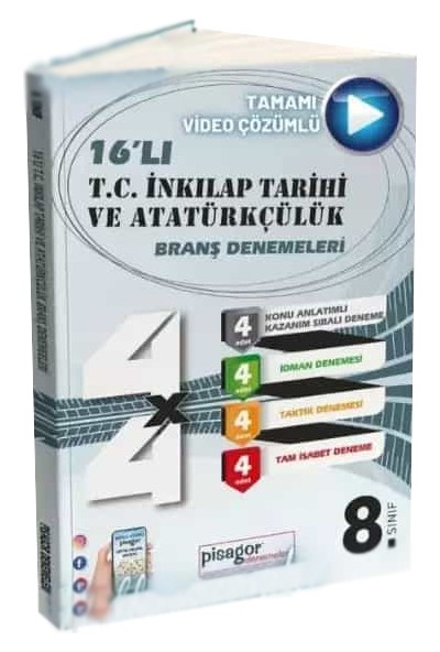Zeka Küpü Yayınları 8. Sınıf 16'lı İnkılap Atatürkçülük Branş Dene Zeka Küpü Yayınları 8. Sınıf 16'lı İnkılap Atatürkçülük Branş Dene