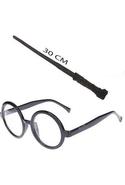 Mbois Harry Potter Asası 30 cm ve Siyah Çerçeveli Harry Potter Gözlüğü Seti