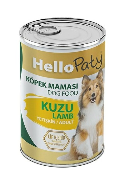 Hello Paty 24 Adet Kuzu Eti Aromalı Yaş Konserve Köpek Maması 415X24 gr Hello Paty 24 Adet Kuzu Eti Aromalı Yaş Konserve Köpek Maması 415X24 gr