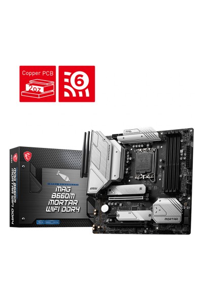 MSI Mag B660M Mortar Wifi Intel B660 3200 Mhz DDR4 Lga 1700 Micro Atx Anakart MSI Mag B660M Mortar Wifi Intel B660 3200 Mhz DDR4 Lga 1700 Micro Atx Anakart