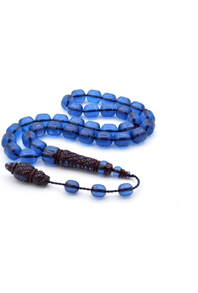 Murty99 Usta Işi Oyma Imameli Fıçı Kesim Mavi Toz Pres Kehribar Tesbih Murty99 Usta Işi Oyma Imameli Fıçı Kesim Mavi Toz Pres Kehribar Tesbih