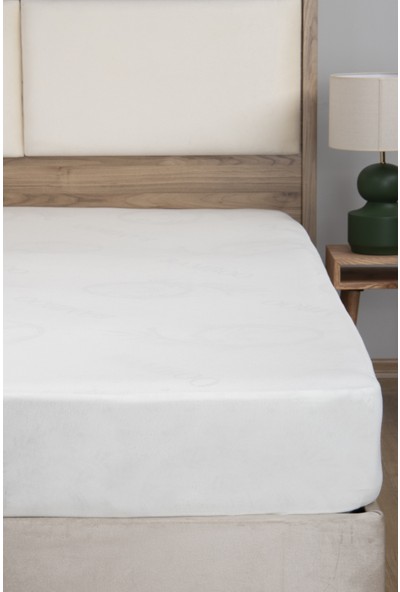 Modalita Lastikli Penye Çift Kişilik Beyaz Çarşaf