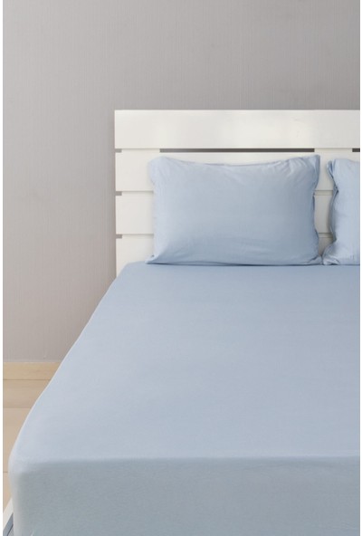 Depomaxx Çift Kişilik Mavi Çarşaf