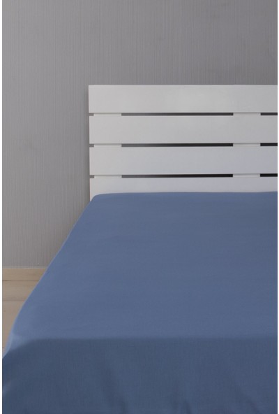 Depomaxx Pamuklu Çift Kişilik Mavi Çarşaf