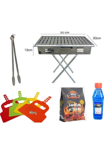 Ym Paslanmaz Mangal+Maşa+Yelpaze+Jel+Kömür Mangal Seti Barbekü Seti Piknik Malzemeleri Ym Paslanmaz Mangal+Maşa+Yelpaze+Jel+Kömür Mangal Seti Barbekü Seti Piknik Malzemeleri
