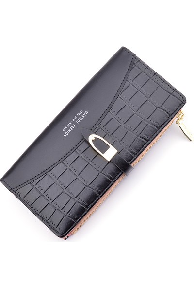 Manyidi Uzun Fermuarlı Çanta - Siyah (Yurt Dışından)