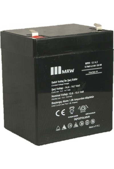 Mervesan Mrw-12/4.2 12VOLT 4.2 Amper Kuru Tip Akü Mervesan Mrw-12/4.2 12VOLT 4.2 Amper Kuru Tip Akü