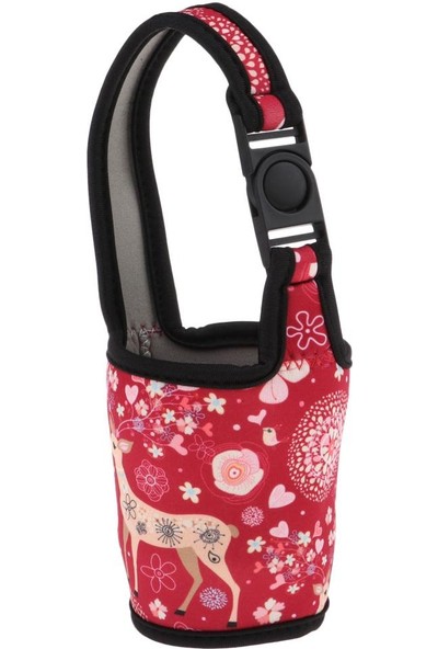 Yalıtımlı Neopren Su Şişesi Tutucu Taşıyıcı Kahve Fincanı Tote Çanta Kırmızı 1