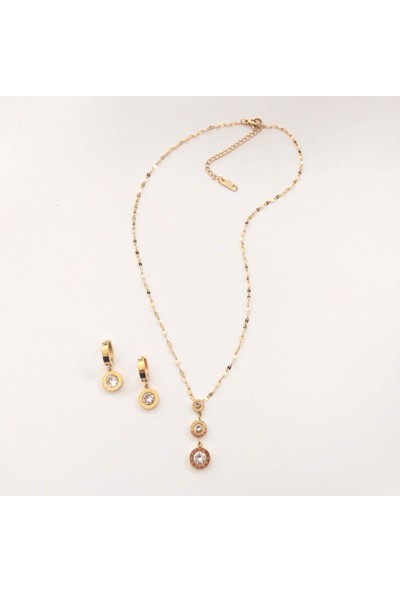 Peri Takı Çelik Rondela Kombin Set