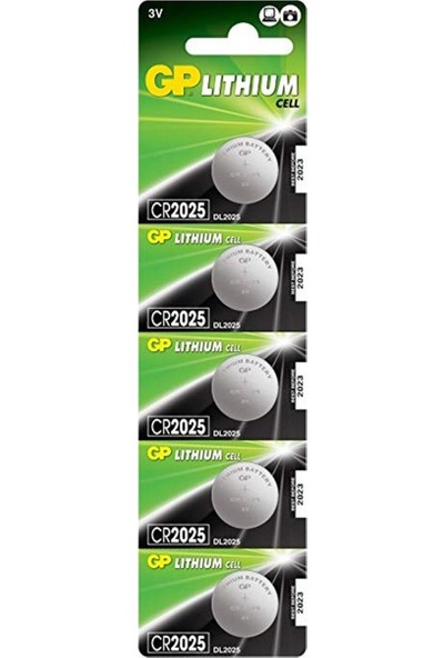 Gp CR2025 3V Lityum Pil 5'li Paket