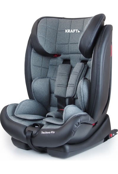 Kraft Techno Fix İsofixli Oto Koltuğu 9-36 kg - Gri Deri Kraft Techno Fix İsofixli Oto Koltuğu 9-36 kg - Gri Deri