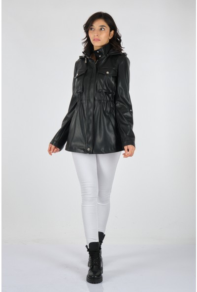 Ekol Fermuarlı Cepli Siyah Bayan Pardesü 21208013 Ekol Fermuarlı Cepli Siyah Bayan Pardesü 21208013