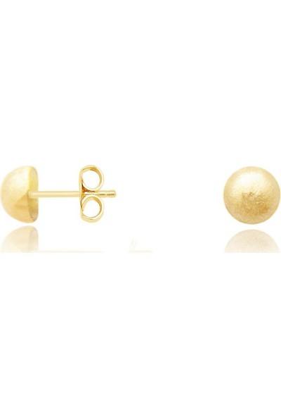 Diamond Line-Gülaylar Sarı Altın 14 Ayar Top Küpe