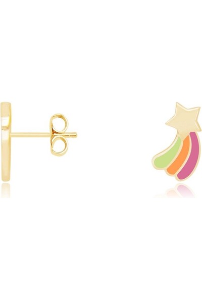 Diamond Line-Gülaylar Sarı Altın 14 Ayar Yıldız Küpe Çocuk Diamond Line-Gülaylar Sarı Altın 14 Ayar Yıldız Küpe Çocuk