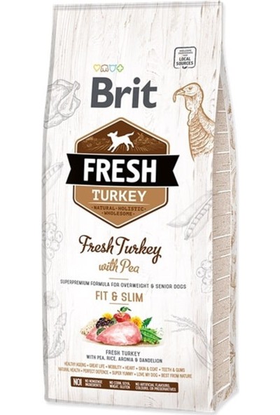 Brit Fresh Taze Hindi Etli ve Bezelyeli Düşük Kalorili Yetişkin Köpek Maması 12 kg Brit Fresh Taze Hindi Etli ve Bezelyeli Düşük Kalorili Yetişkin Köpek Maması 12 kg