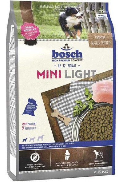Bosch Mini Light Taze Kümes Hayvanlı Yetişkin Light Köpek Maması 2.5 kg Bosch Mini Light Taze Kümes Hayvanlı Yetişkin Light Köpek Maması 2.5 kg