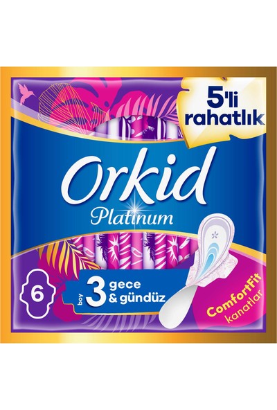 Orkid Platinum Gece 6 Adet Tekli Paket Hijyenik Ped Orkid Platinum Gece 6 Adet Tekli Paket Hijyenik Ped