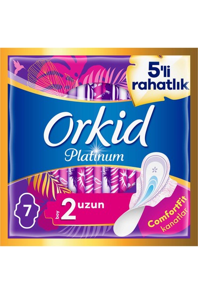 Orkid Platinum Uzun 7 Adet Tekli Paket Hijyenik Ped