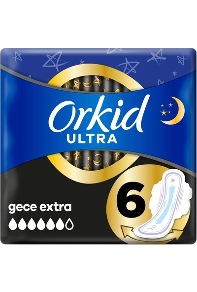 Orkid Ultra Extra Gece Extra 6 Adet Tekli Paket Hijyenik Ped Orkid Ultra Extra Gece Extra 6 Adet Tekli Paket Hijyenik Ped