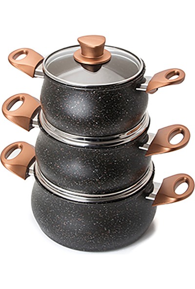 Hometime Tencere Seti 14-16-18 cm Siyah