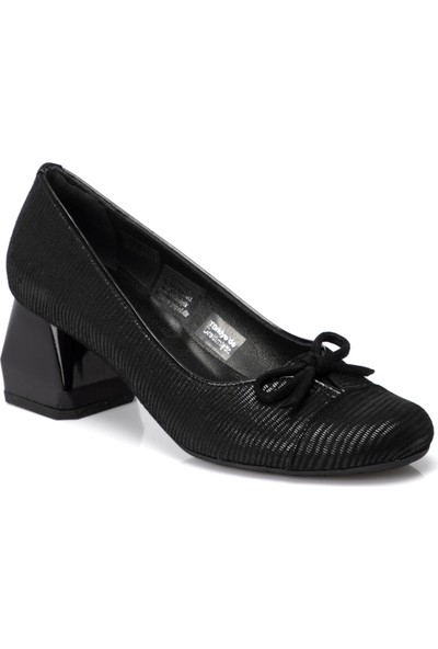 Tergan Siyah Deri Kadın Ayakkabı 65670A23