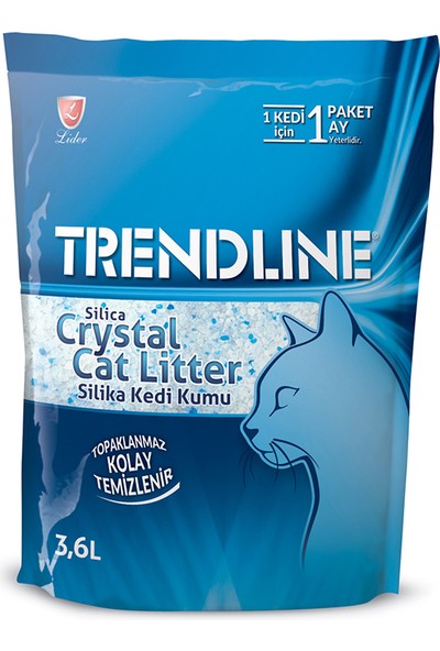 Trendline Süper Emici Tozsuz Silika Kristal Kedi Kumu 3.6 Lt 1,4 kg