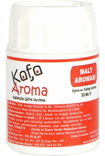 Kafa Aroma Iskoç Malt Viski Aroması Kiti 50 ml Kafa Aroma Iskoç Malt Viski Aroması Kiti 50 ml