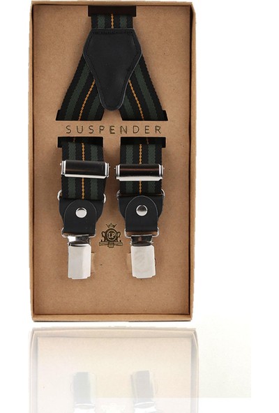 Kravatkolik Siyah - Yeşil Renk Siyah Deri Bağlantılı Erkek Pantolon Askısı PAN98 Kravatkolik Siyah - Yeşil Renk Siyah Deri Bağlantılı Erkek Pantolon Askısı PAN98