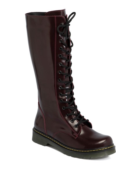 Tergan Bordo Vegan Kadın Bot 65882Q4D