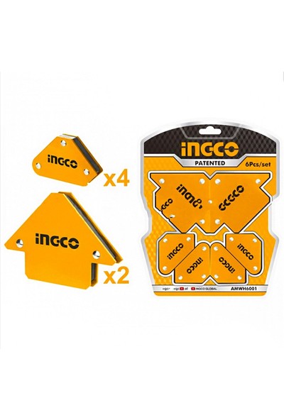 Badem10 Ingco Manyetik Gönye Mıknatıslı Kaynak Tutucu 6lı Set