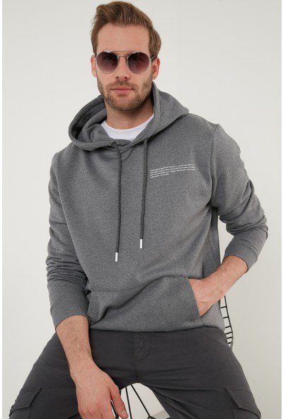 Buratti Baskılı Kapüşonlu Kanguru Cepli Slim Fit Sweat Erkek Sweat 568R706