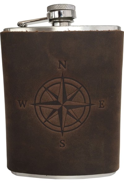 Tesbih Kardeşliği Pusula Içki Matarası Kahverengi