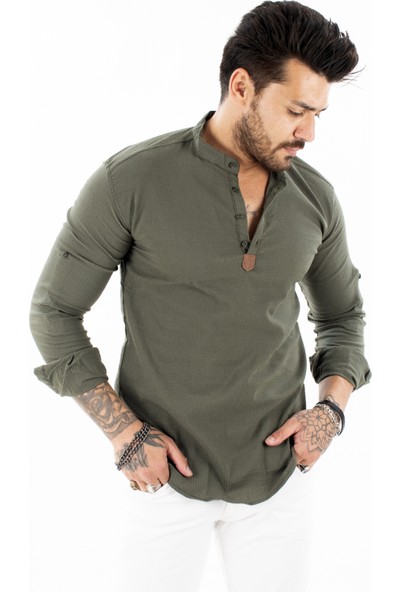 Deepsea Hakim Yaka Uzun Kollu Likrali Erkek Gömlek 2101802