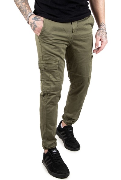 Deepsea Dar Paça Paçası Lastikli Kargo Cepli Gabardin Pantolon 210015G Deepsea Dar Paça Paçası Lastikli Kargo Cepli Gabardin Pantolon 210015G