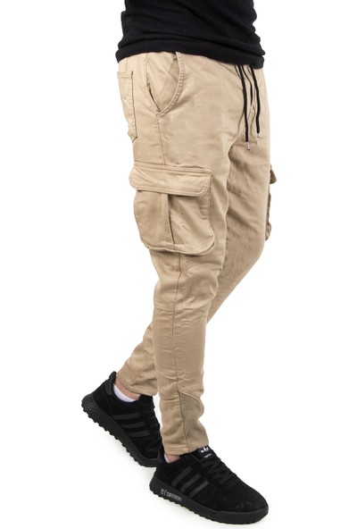 Deepsea Torba Cepli Beli Lastikli Likralı Kargo Pantolon 2200029