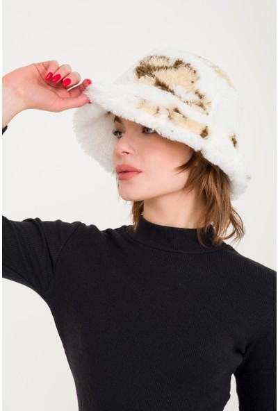 Bahels Kadın Özel Seri Ayıcık Detaylı Peluş Bucket Şapka