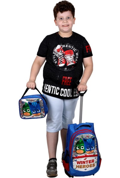 Çantaland Anaokulu ve Ilkokul Beslenmeli Insan Sağlığına Uygun Su Geçirmez Çekçekli Erkek Okul Çantası