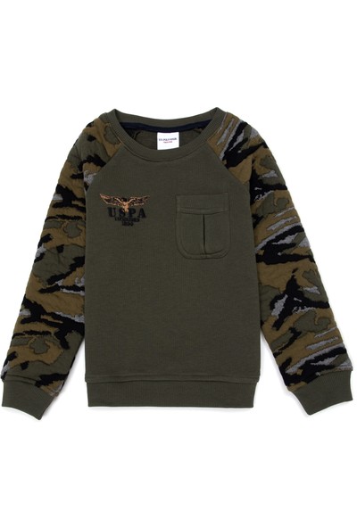 U.S. Polo Assn. Erkek Çocuk Koyu Haki Sweat Shirt